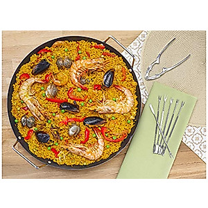IMUSA USA Paella Pan with Metal Handle, 15-Inch, Black