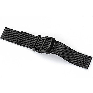 20mm Stainless Steel Knitted Watch band strap for IWC Portofino Family IW356505 IW356506 IW391010 IW391009 (Black)