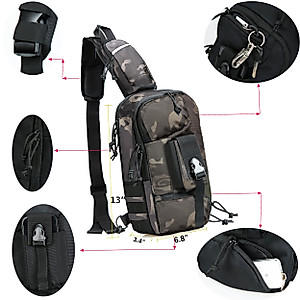 LarKoo Sling Backpack Chest bag - Tactical Chest Pistol Bag Shoulder Bags Crossbody Sling Backpack Holster Bag for Concealed Carry Fanny Pack