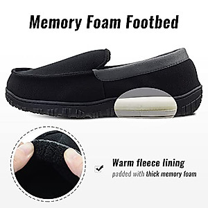 Boys Slippers House Shoes Moccasin Soft Nonslip Rubber Sole Indoor Outdoor Shoes for Boys Black Big Kid 5