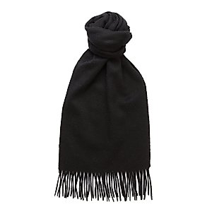 Glen Isla 100% Cashmere Scarf Plain Black - Made In Scotland