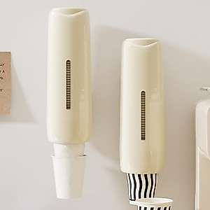 ZHIZHOUNEY Modern Wall Mounted Cup Dispenser Multipurpose Wall Mounted Cup Organizers Sturdy Cup Container for Household Use