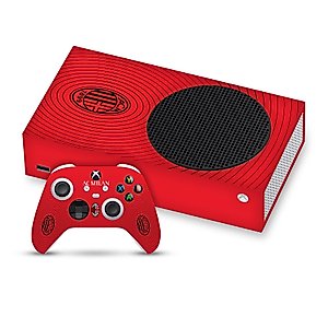 Head Case Designs Officially Licensed AC Milan Red and Black Art Vinyl Sticker Gaming Skin Decal Cover Compatible with Xbox Series S Console and Controller Bundle