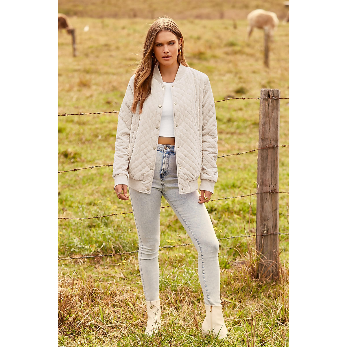 PRETTYGARDEN Womens Fall Fashion Jacket Long Sleeve Button Down Trendy Casual Outerwear Clothes Winter Coats with Pockets (Beige,Small)