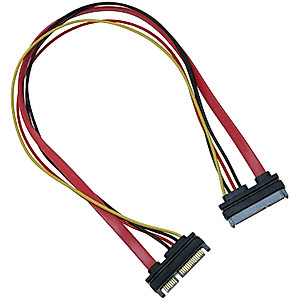 Longdex 4PCS 50cm SATA 22 Pin Female to SATA(7+15) Pin Male Data Power Combo Extension Cable
