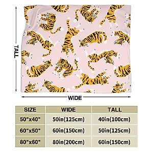 Tiger Blanket Cute Animal Super Soft Warm Bed Throw Blankets for Couch Bedroom Bedding Sofa Office Car Girls Boys Gifts, All Season Cozy Flannel Plush Blanket for Kids Adults, 50"X40"