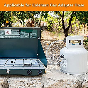 GGC 6 FT Stainless Steel Braided Propane Adapter Hose,1Lb to 20Lb Propane Conversion for Type1 LP Tank/QCC1,Bulk Portable Appliance and Gas Grill-CSA Certified