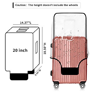 Esholife Luggage Covers for Suitcase Tsa Approved Clear PVC Waterproof Suitcase Covers Luggage Protectors 18-21Inch (18.50''H x 14.37''L x 9.44''W)
