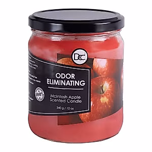 Mcintosh Apple Odor Eliminating Highly Fragranced Candle - Eliminates 95% of Pet, Smoke, Food, and Other Smells Quickly - Up to 80 Hour Burn time - 12 Ounce Premium Soy Blend