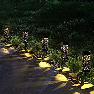 HomeRoots 10 Pack Solar Powered LED Garden Lights, Automatic Led for Patio Yard Solar Lights Outdoor (White Light)