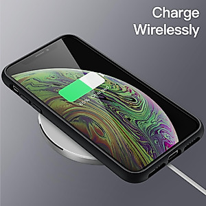 JETech Silicone Case for iPhone X, iPhone Xs, 5.8-Inch, Silky-Soft Touch Full-Body Protective Case, Shockproof Cover with Microfiber Lining (Black)