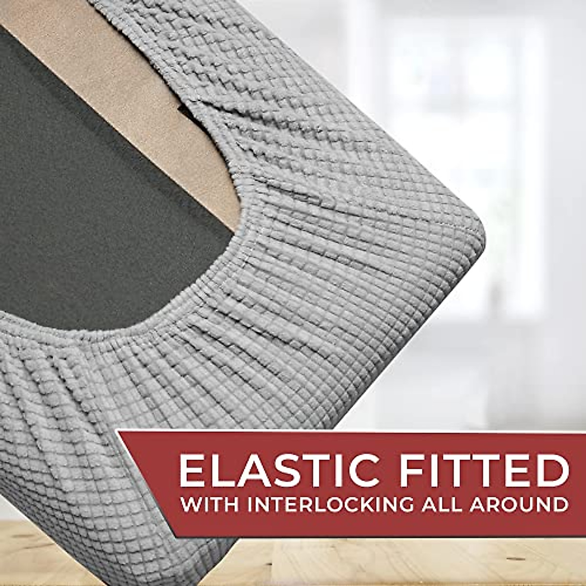 Hudson Comfort RV Dinette Cushion Covers - Microfiber Stretchable Fabric Designed to Fit Wide Variety of Seats - Camper Cushion Slipcovers - Includes 1 Backrest Cover & 1 Bench Cover (Gray)