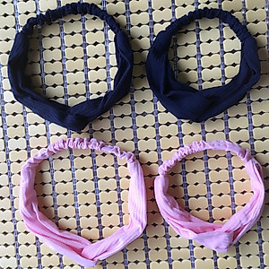 QandSweet Women and Little Girl's Stretchy Headbands Teens Cross Hairband for Fashion Shampoo Sports 8 Pack (8 Colors, Girl Head 40-52CM)