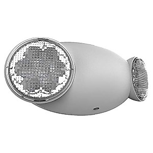 Hubbell Lighting CU2 Commercial Emergency Light with Battery Backup, LED Emergency Lighting Fixture with Twin Adjustable Heads, 90-Minute Runtime, UL924 Listed for Damp Locations, 120-277V, White