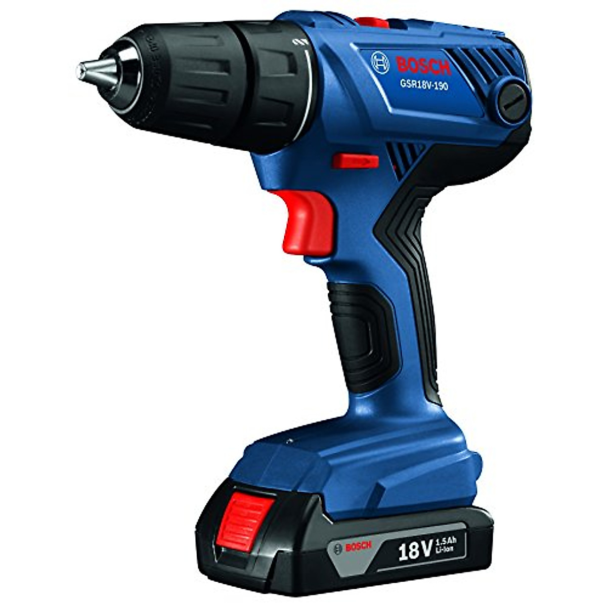 Bosch 18V Compact 1/2" Drill/Driver Kit with (2) 1.5 Ah Slim Pack Batteries GSR18V-190B22