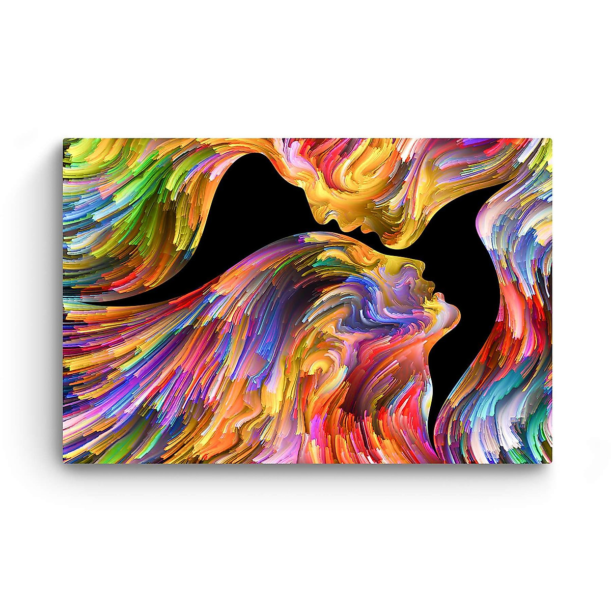 Startonight Canvas Wall Art Abstract - Kissing in Eternity, Multicolored Painting - Large Artwork Print for Living Room 32" x 48"
