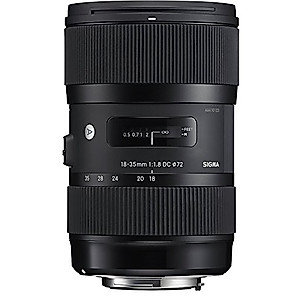 Sigma 18-35mm F1.8 Art DC HSM Lens for Canon DSLR Cameras (210101) USB Dock + 64GB SD Card & Advanced Holiday Photo & Travel Bundle (6 Items)