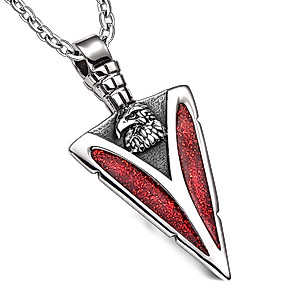 American Eagle Necklace - Arrowhead Jewelry for Men or Women - Wild and Courage Totem Amulet Pendant