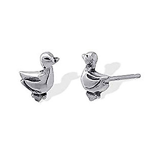 Boma Jewelry Sterling Silver Duck Stud Earrings