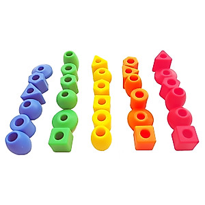 Skoolzy 30 Pcs Lacing Beads | Motor Skills Toys for Toddlers 3-5 | Lacing Toy or fine Motor Skills Toys for 3-4 Year Old | Toddler Beads Perfect as Teaching Lacing Toys | stringing Beads for Kids 3-5