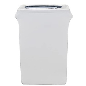 YOUR CHAIR COVERS - 23 Gallon Spandex Slim Jim Narrow Trash Can Cover - White