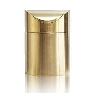 Chemlliy Stainless Steel Trash Can with Swing Lid, Mini Countertop Trash Bin Bathroom, Golden Desktop Garbage Cans Tiny Kitchen Waste Bins with Trash Bag