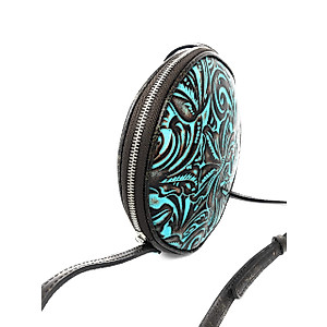 Patricia Nash Scafati Turquoise Tooled Crossbody, Small