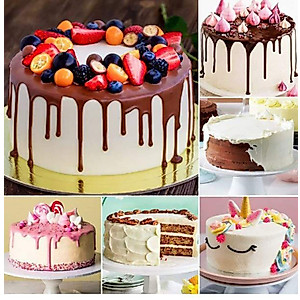 11 Inch Rotating Cake Turntable with 2 Icing Spatula and 4 Icing Smoother, Revolving Cake Stand White Baking Cake Decorating Supplies(Total 7 PCS)