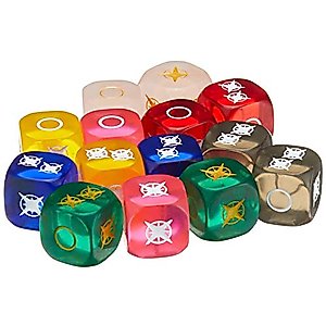 Renegade Game Studios Power Rangers: Heroes of The Grid Ranger Dice Set, 14 Translucent Dice, Ages 14+