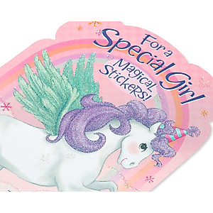 American Greetings Birthday Card for Girl (Pegasus with Stickers)