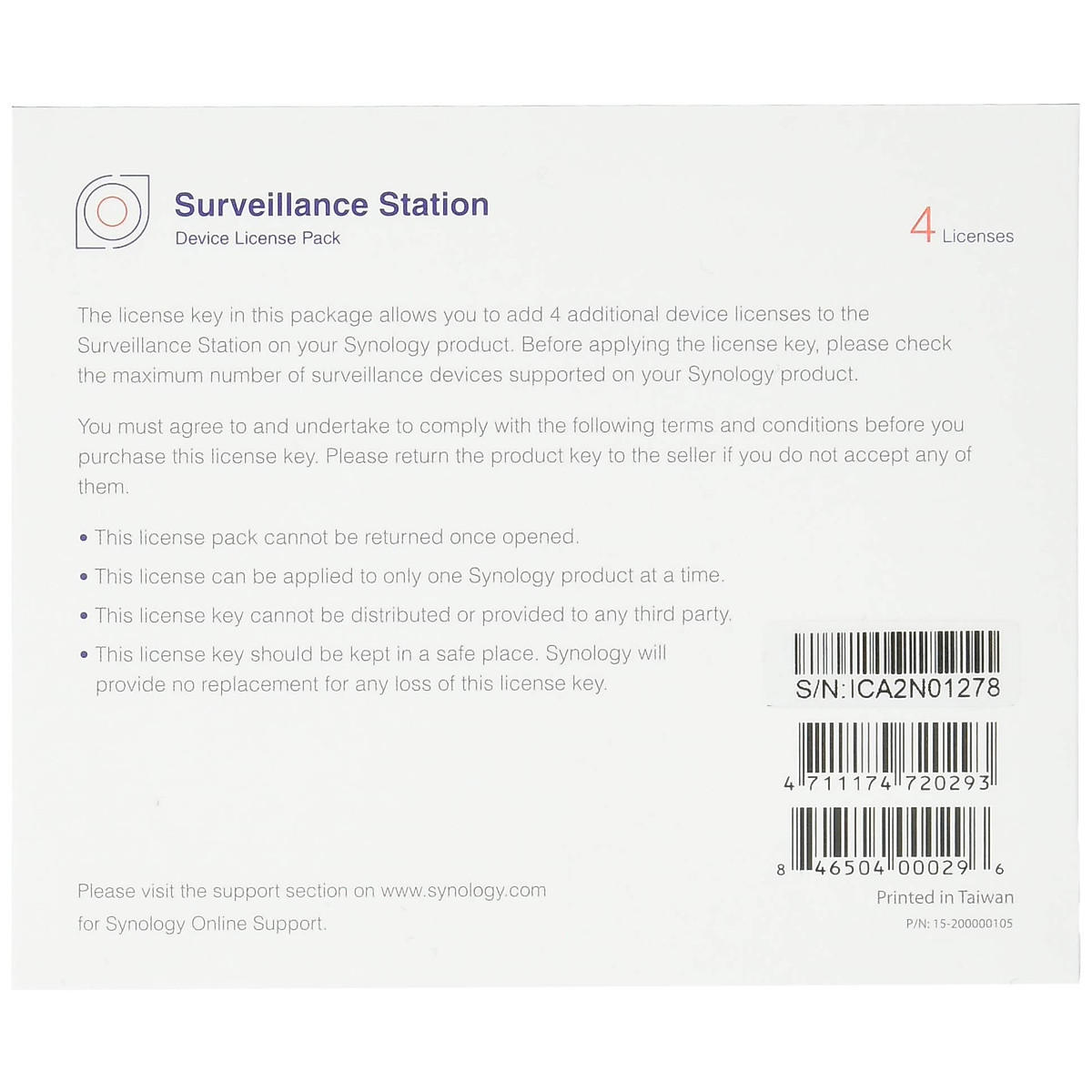 Synology IP Camera License Pack Bundle for 12 Cameras