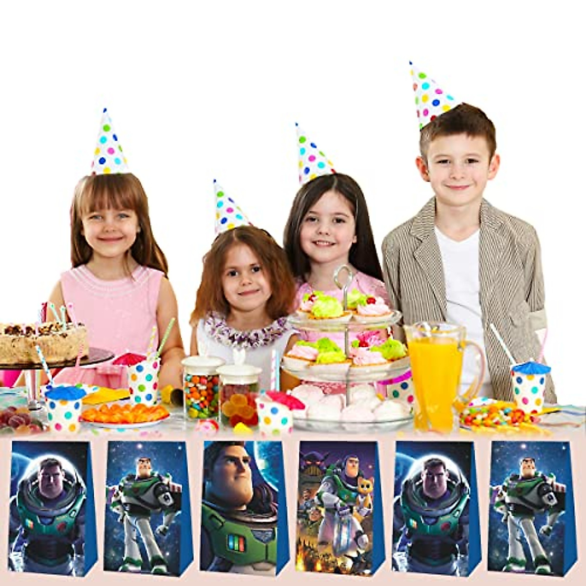 NF Orange 12pcs Buzz Lightyear Party Gift Bag,Birthday Party Decorate Supplies. (12 Counts)
