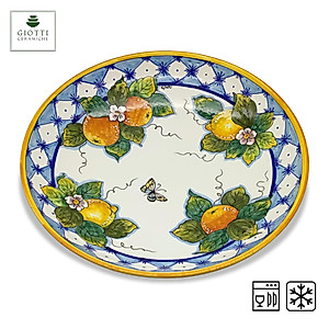 X Large Ceramic Bowl for Kitchen - Italian dinnerware pasta bowl - Platter serving tray - Hand painted Tuscan pottery bowls - Made in Italy plates set - Ceramics salad tuscan soul pottery