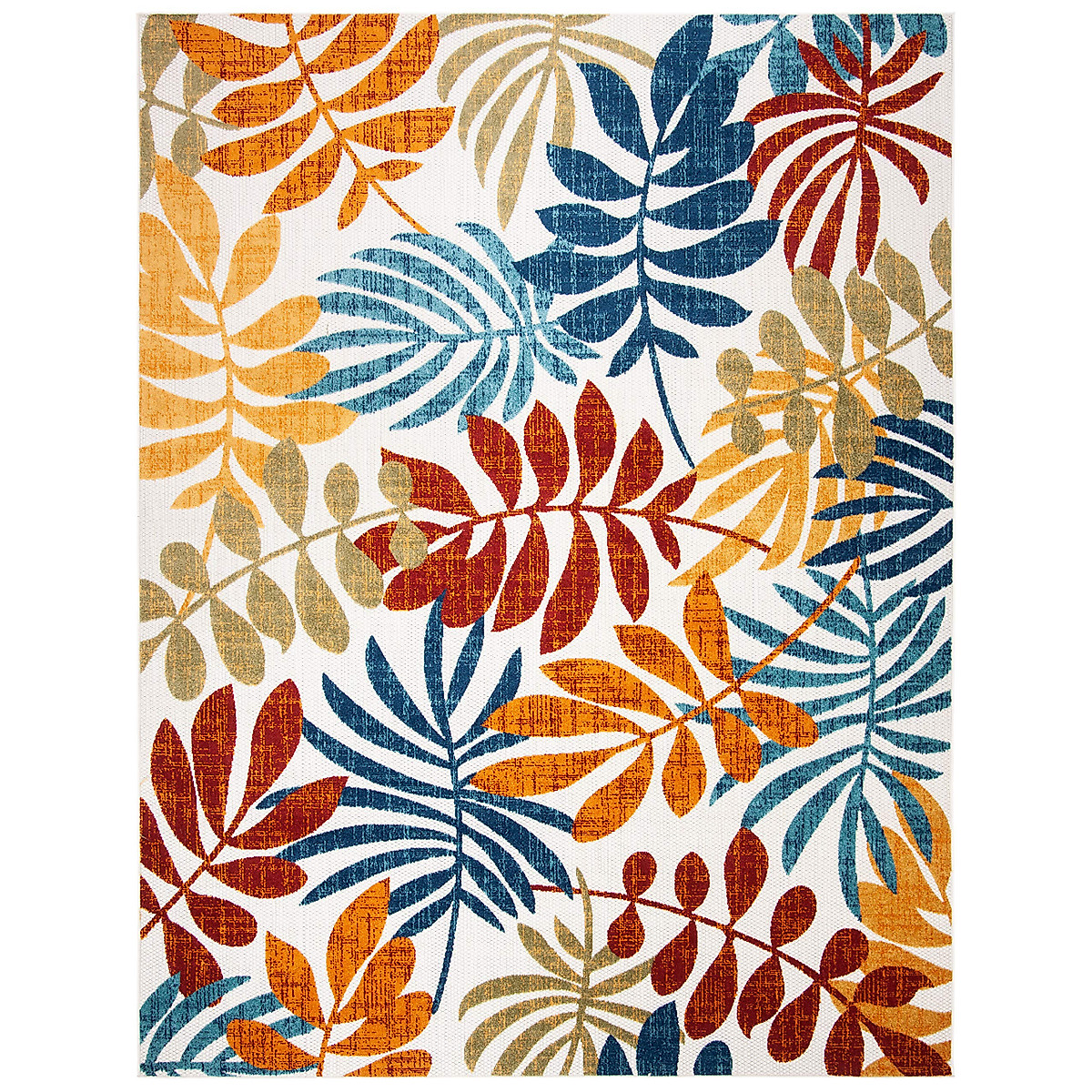 SAFAVIEH Cabana Collection Area Rug - 8' x 10', Creme & Red, Botanical Design, Non-Shedding & Easy Care, Indoor/Outdoor & Washable-Ideal for Patio, Backyard, Mudroom (CBN814A)