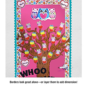 Carson Dellosa | Groovy Hearts Bulletin Board Borders | 12 Strips, 36ft
