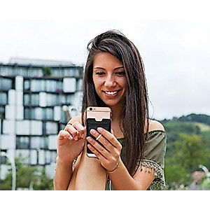 COBALTX Leather Cell Phone Ring Wallet Adhesive and Matching Magnetic car Vent Mount Card Holder Back of Phone All in one Combo Wallet Ring Grip Kick Stand Phone Wallet Stick on with Ring (Hot Pink)