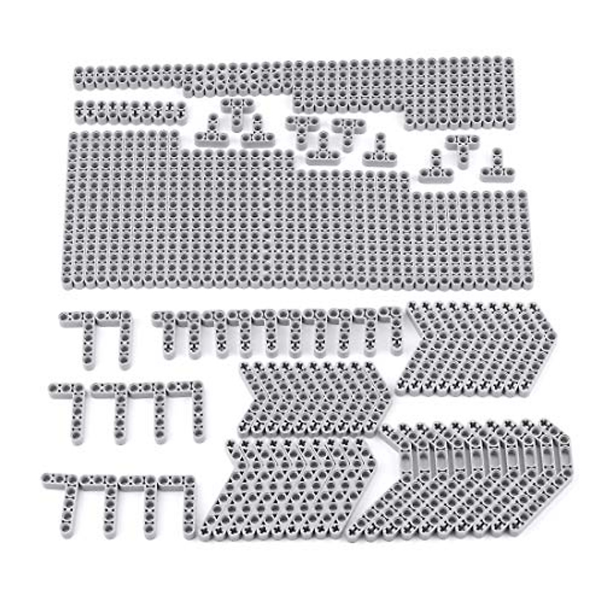 Goshfun Hole Beam Parts Bricks, DIY Small Particle Stem Building Blocks Educational Construction Toy Set, Light Grey