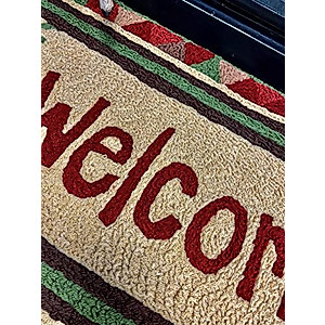Pine Cone Welcome Machine Washable 20" x 30" Jellybean Accent Rug