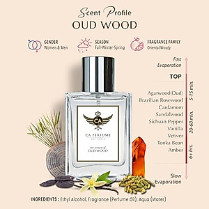 CA Perfume Impression of T. Ford Oud Wood For Men Replica Version Fragrance Dupes Concentrated Long Lasting Eau de Parfum Spray Refillable Atomizer Bottle 1.7 Fl Oz/50ml-X1
