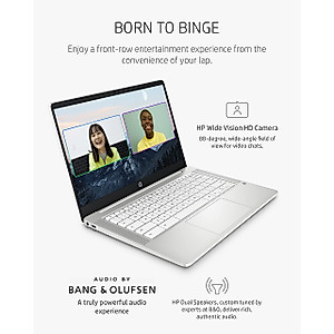 HP Chromebook 14 Laptop, Intel Celeron Processor, 4 GB RAM, 32 GB eMMC, 14” HD (1366 x 768) Touchscreen, Chrome OS, Webcam & Dual Mics, Work, Entertainment, Long Battery Life (14a-na0140nr, 2021)