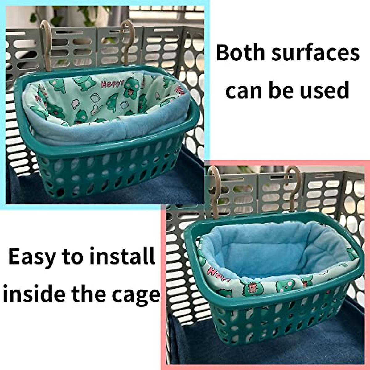 Rat Hammock for Cage Chew Proof，Guinea Pig Cage Accessories，Small Animal Removable Nest with Hanging Hammock Basket Bed Hideout for Ferret, Kitten, Squirrel, Chinchilla