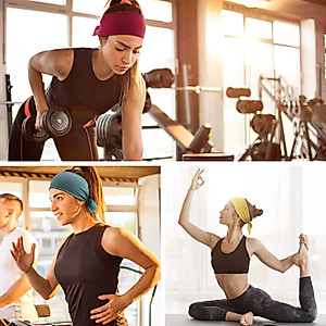 DRESHOW 6 PCS Adjustable Headbands for Women Knotted Headbands Elastic Non-Slip Fashion Hair Bands for Workout Sports Running Yoga