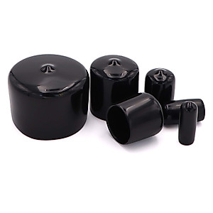 54pcs Black Pipe Post Bolt Screw Rubber Thread Protector Cover Vinyl tube End Caps,Assorted 1/4-inch to 1 1/2-inch-6 sizes