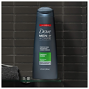 Dove Men+Care Fortifying 2 in 1 Shampoo and Conditioner for Normal to Oily Hair Fresh and Clean with Caffeine Helps Strengthen and Nourish Hair 12 oz