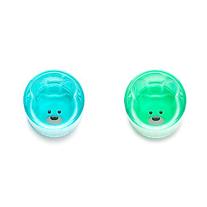 melii Double-Walled Bear Drinking Cup for Toddlers, Kids and Children (Blue + Mint 2 Pack)