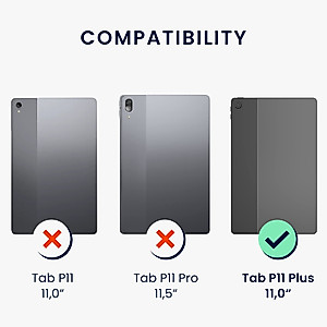 kwmobile Screen Protector Compatible with Lenovo Tab P11 Plus Screen Protector - 2X Anti-Reflective Matte Film for Tablet