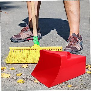 Hohopeti Garbage Cleaning Dustpan Household Dustpans Indoor Dustpans Small Dust Pan Trash Scoop Commercial Sweeping Supplies Lobby Dustpan Stackable Feed Scoop Garden Dustpans Plastic Red