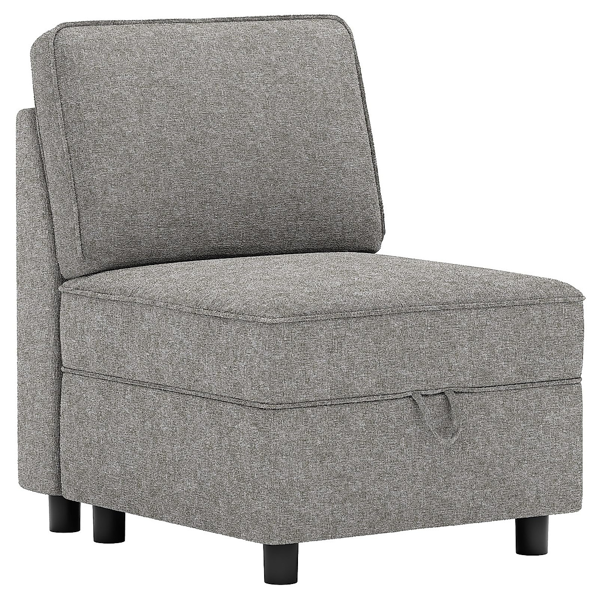 beyond SMART Fabric Middle Module for Modular Sofa, Customizable Sectional Sofa Couch, Accent Armless Chair with Storage Seat, Single Seat,Grey