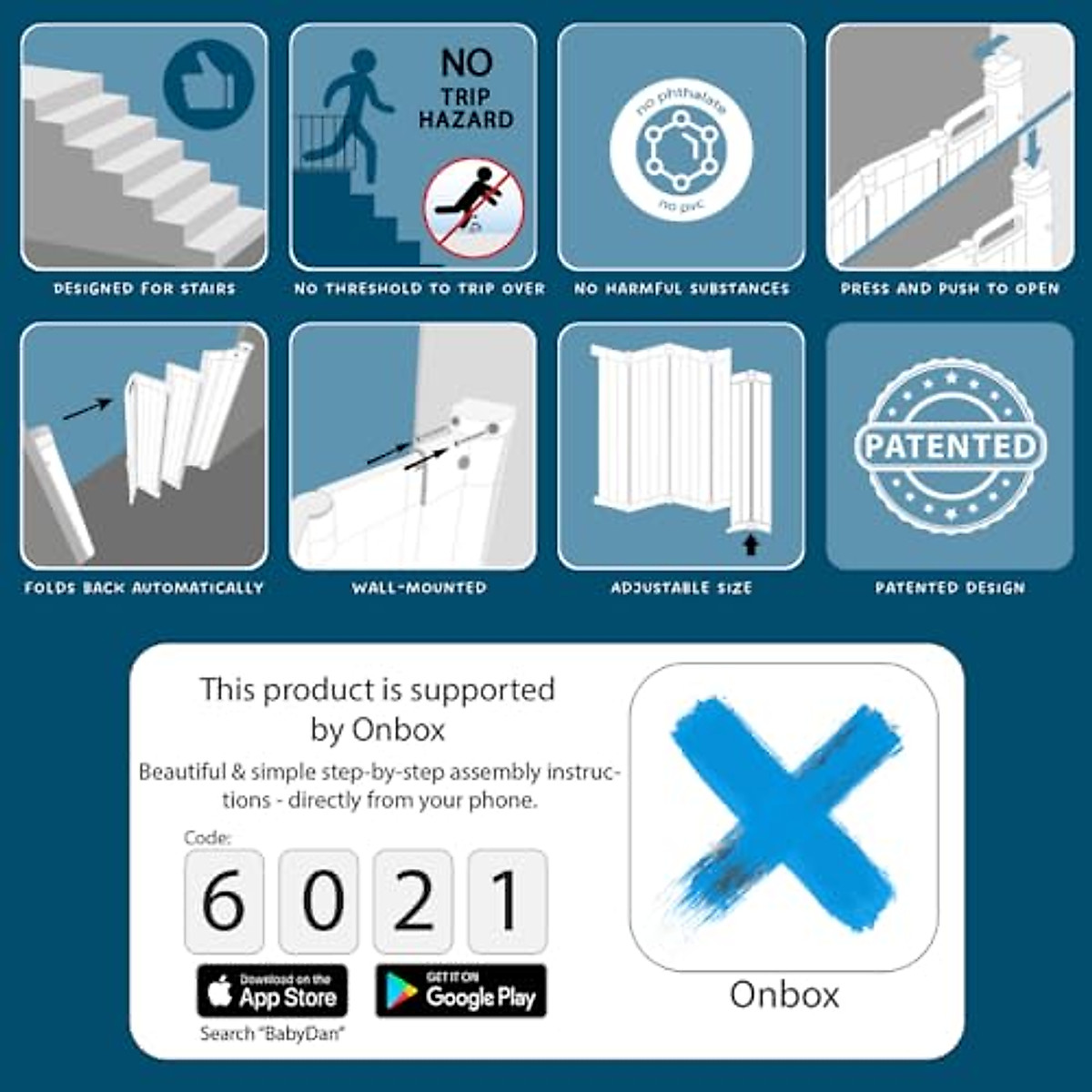 BabyDan Guard Me Retractable Safety Gate Extra Wide 25-44.6" - White