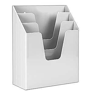 Acrimet Vertical Triple File Folder Holder Organizer (White Color)